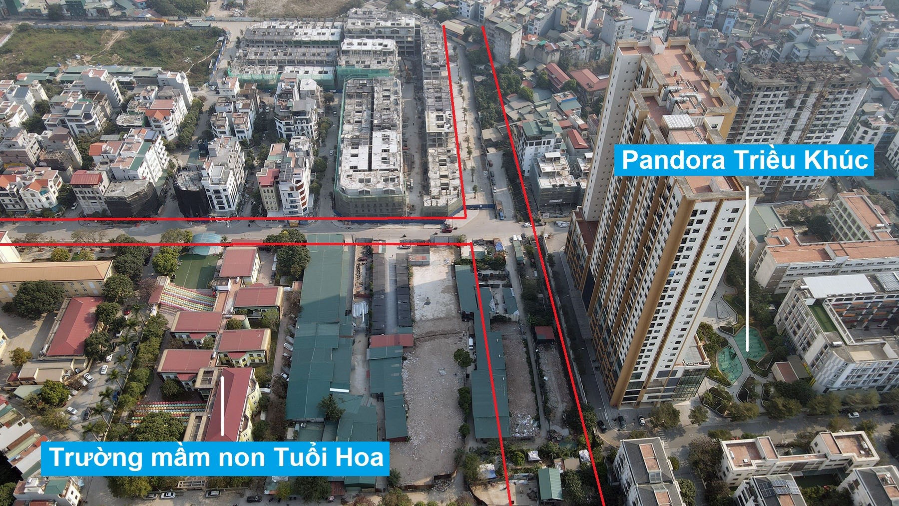 Những tuyến đường đang và sẽ mở qua khu nhà ở Pandora Triều Khúc