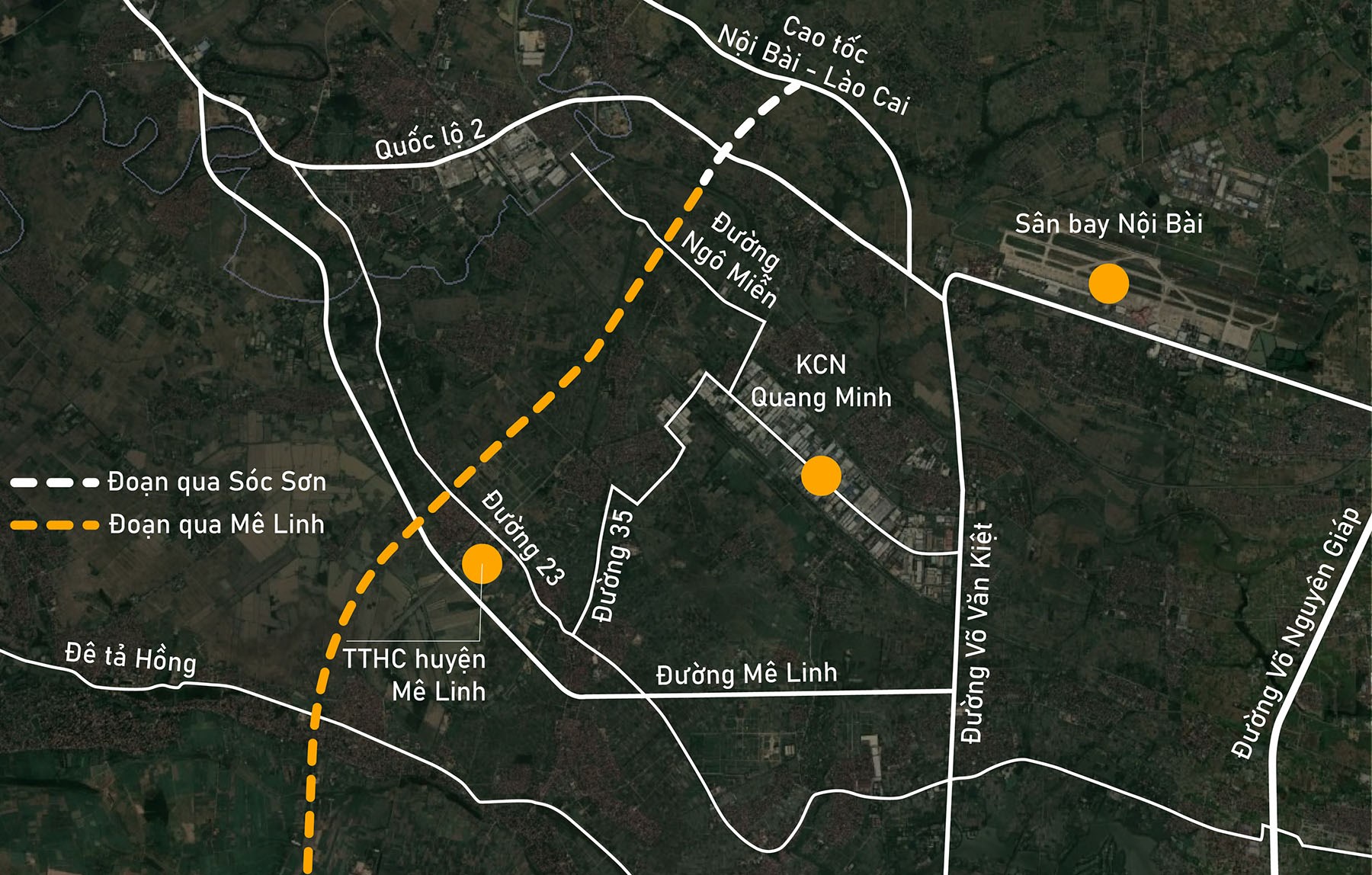 Hình ảnh vành đai 4 qua huyện Mê Linh, Hà Nội đang xây dựng