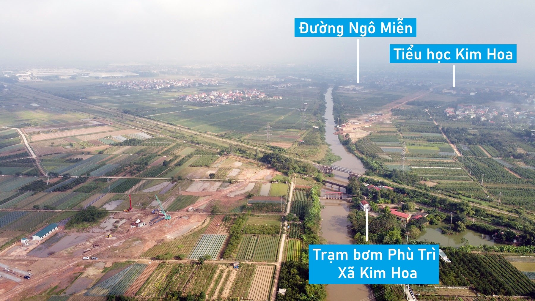 Hình ảnh vành đai 4 qua huyện Mê Linh, Hà Nội đang xây dựng - BĐS SINH LAND