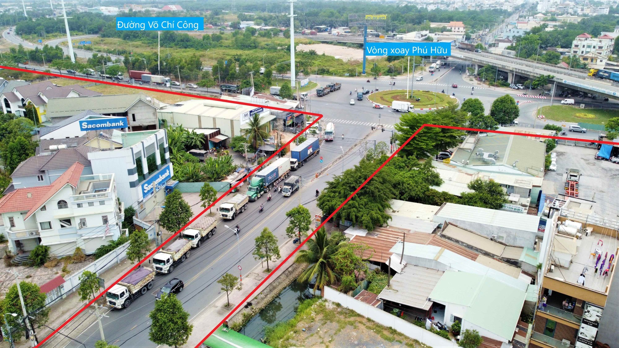 Những khu đất có thể thu hồi để mở rộng đường Nguyễn Duy Trinh lên gấp ba, đoạn từ vành đai 2 ...