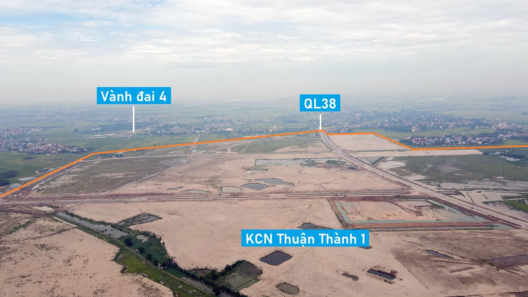 Cận cảnh KCN Thuận Thành 1 rộng gần 250 ha đang xây cạnh Vành đai 4