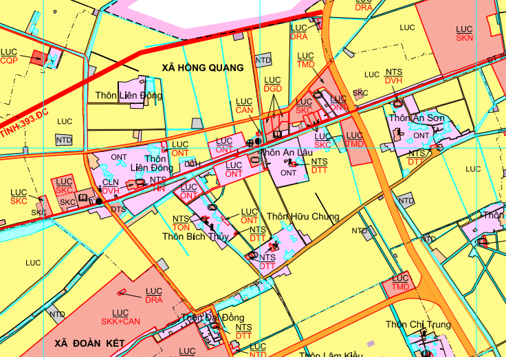 Bản đồ quy hoạch sử dụng đất xã Hồng Quang, huyện Thanh Miện, tỉnh Hải Dương đến năm 2030